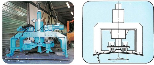 MACHINE DE CAROTTAGE SUR FOND BOMBE DE CUVE Ø 1200